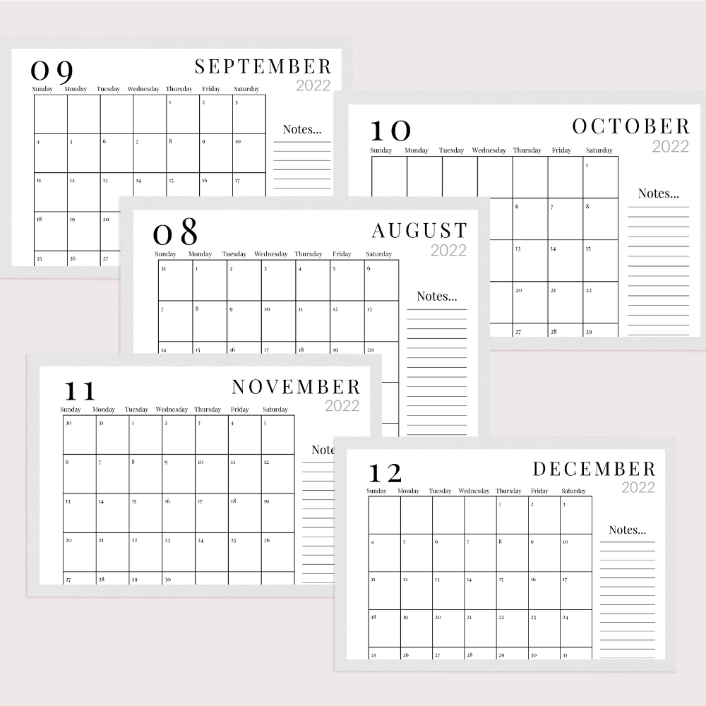 Printable Calendar 2022 - Your Lovely Self