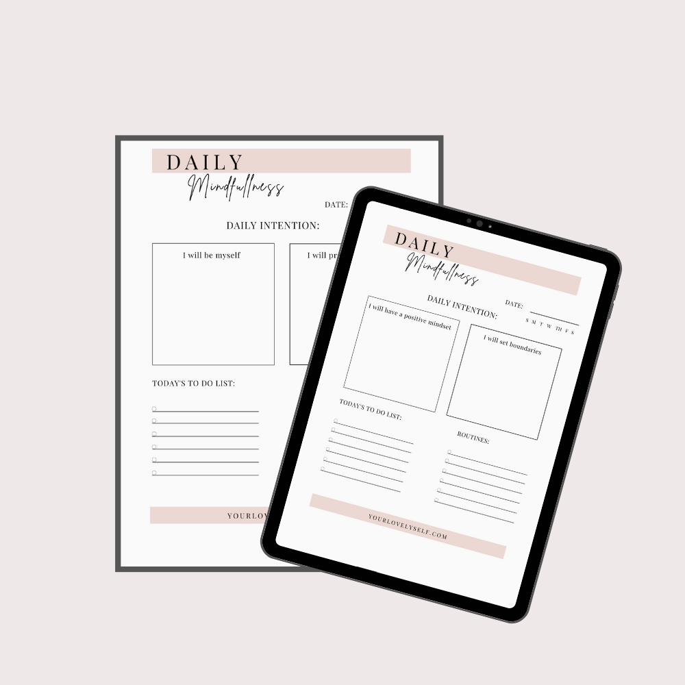 Daily Mindfulness Printable - Your Lovely Self